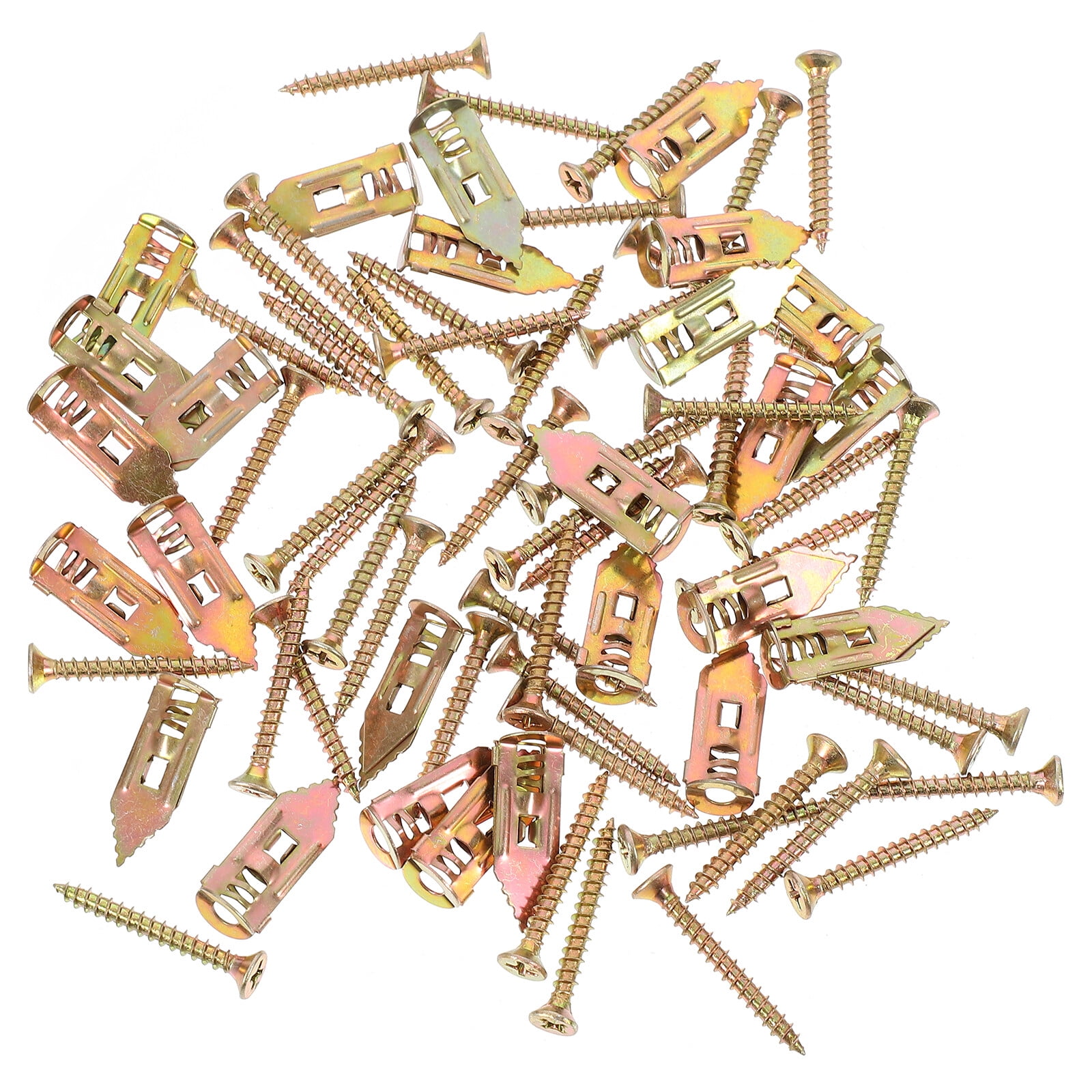 50 Pcs Steel Wall Anchor Expansion Screw Drywall Anchors 3.00X1.20X1 ...