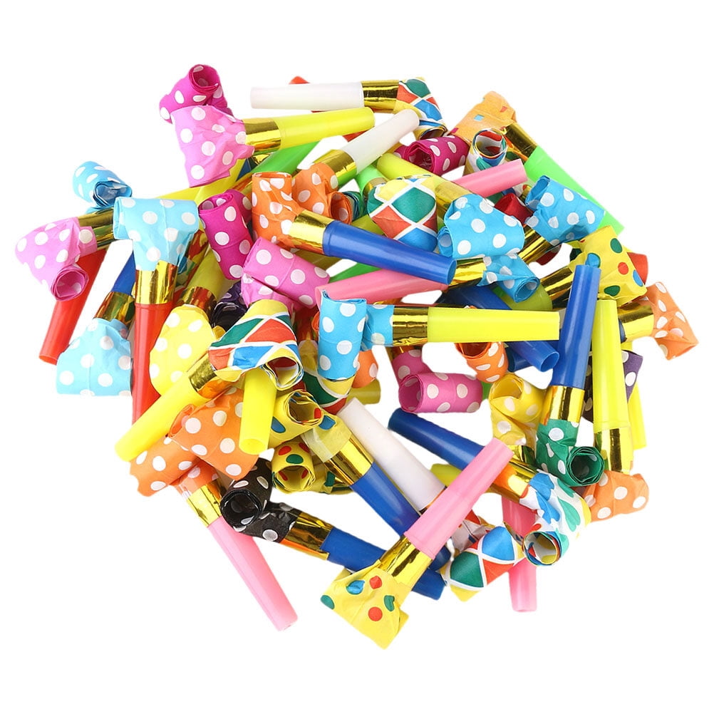 50 Pcs Sticky Hands New Years Eve Noisemakers Blow Roll Kids Whistle ...
