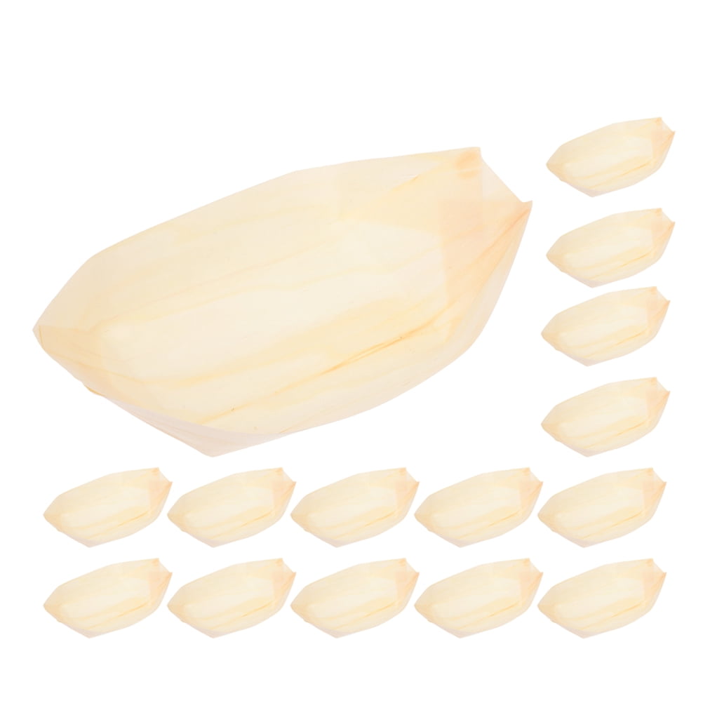 WEAVILUX Snack Boats Sushi Boat Plates Wood General Users Camping ...