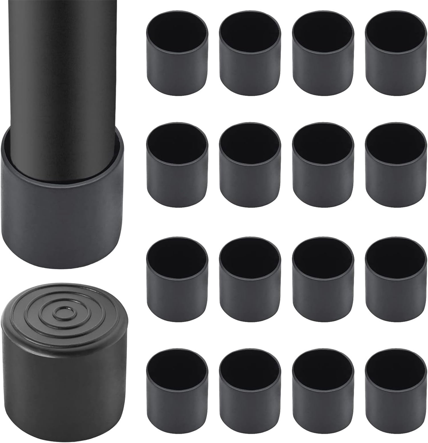 50 Pcs Table Feet Caps,0.39 In Black Non-Slip Leg Tips,Durable Chair ...