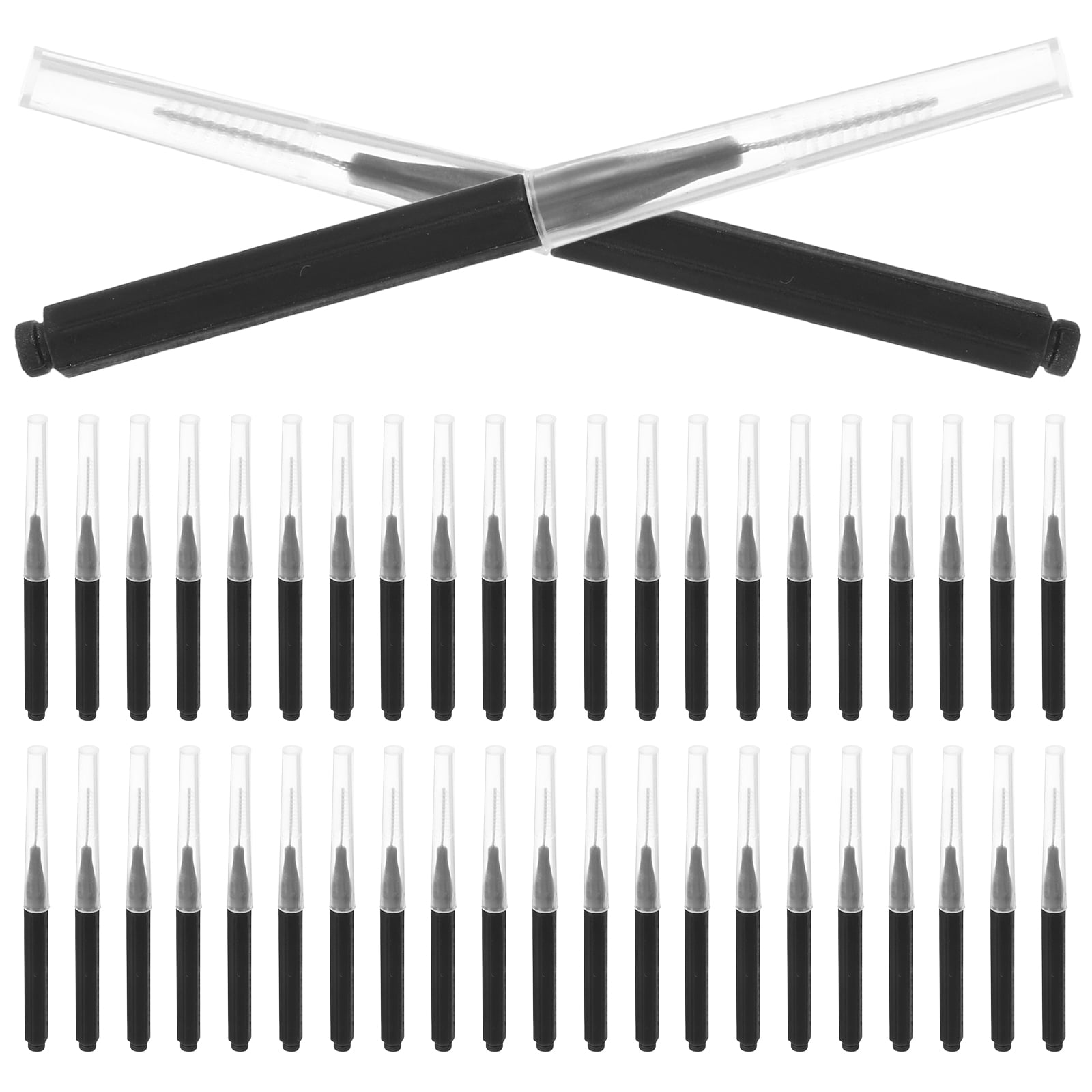 50 Pcs Teeth Gap Cleaning Brush Bulk Toothbrushes Toothpicks Black ...