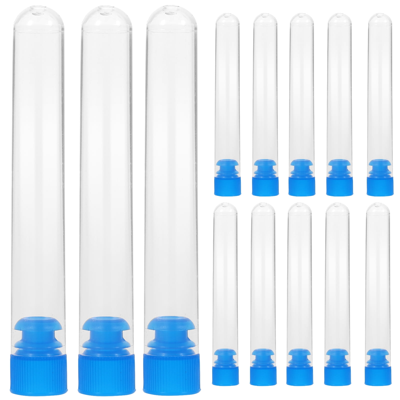 50 Pieces Clear Glass Test Tubes for Liquids with Plastic Caps ...