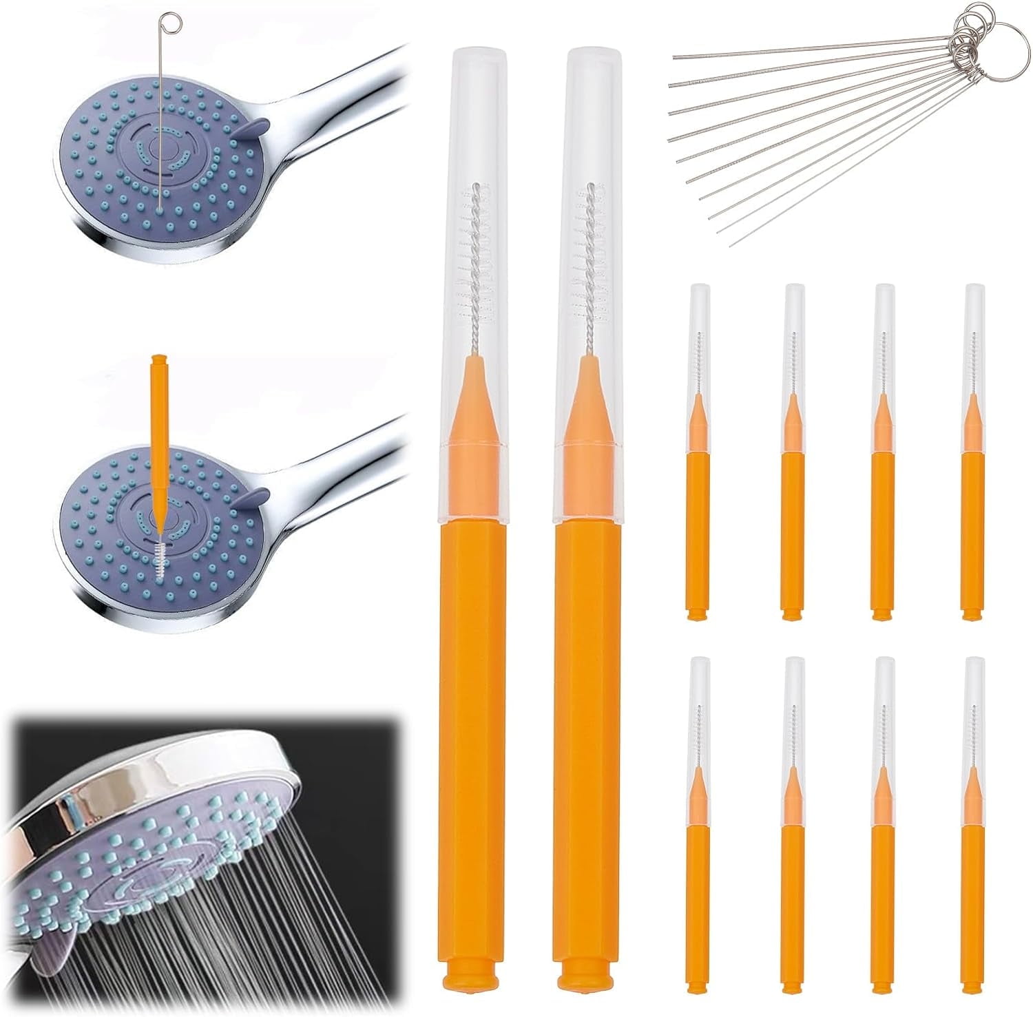 50 Pcs Tiny Shower Head Cleaning Brush, Anti-Clogging Shower Nozzle ...