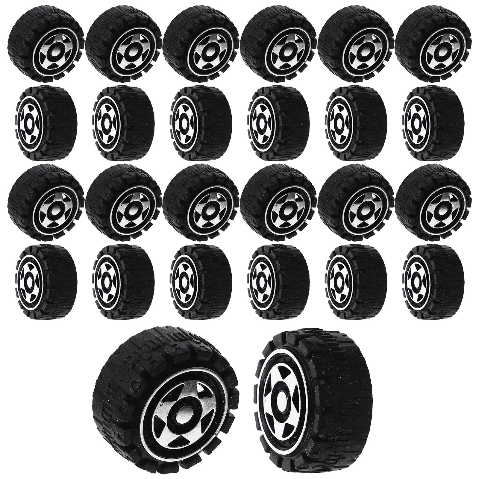 50 Pcs Toy Tire Accessories Models DIY Car Wheels Multi-function Car ...