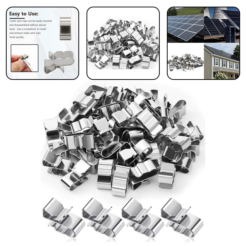 50 Pcs Trailer Frame Wire Cable Clips Stainless Steel Solar Panel Clips ...