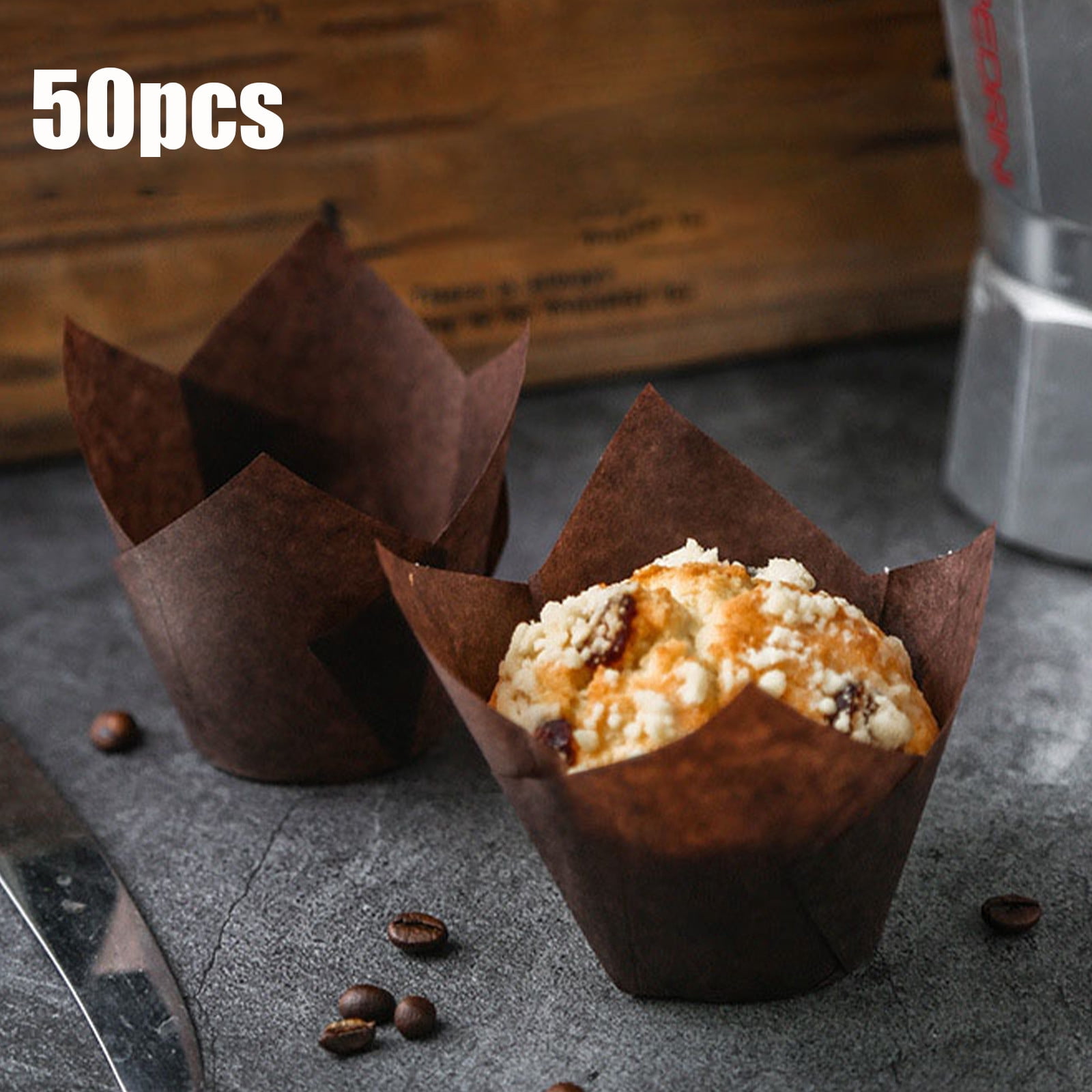 50 Pcs Tulip Cupcake Liners, Premium Muffin Liners Holders for Baking ...