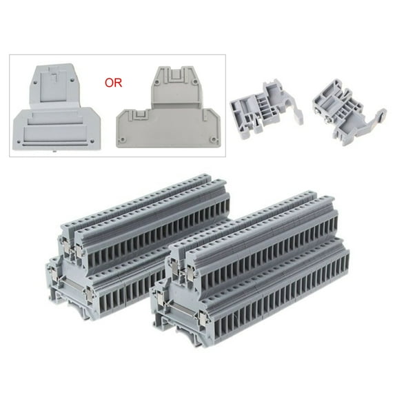 50 Pcs UKK3 DIN Rail Double Level Row Terminal Block 500V 25A 28-12AWG ...