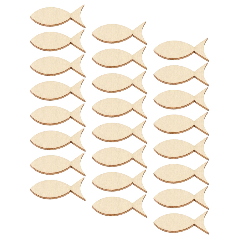 50 Pcs Unfinished Fish Blank Signs Wooden Cutting - Walmart.com