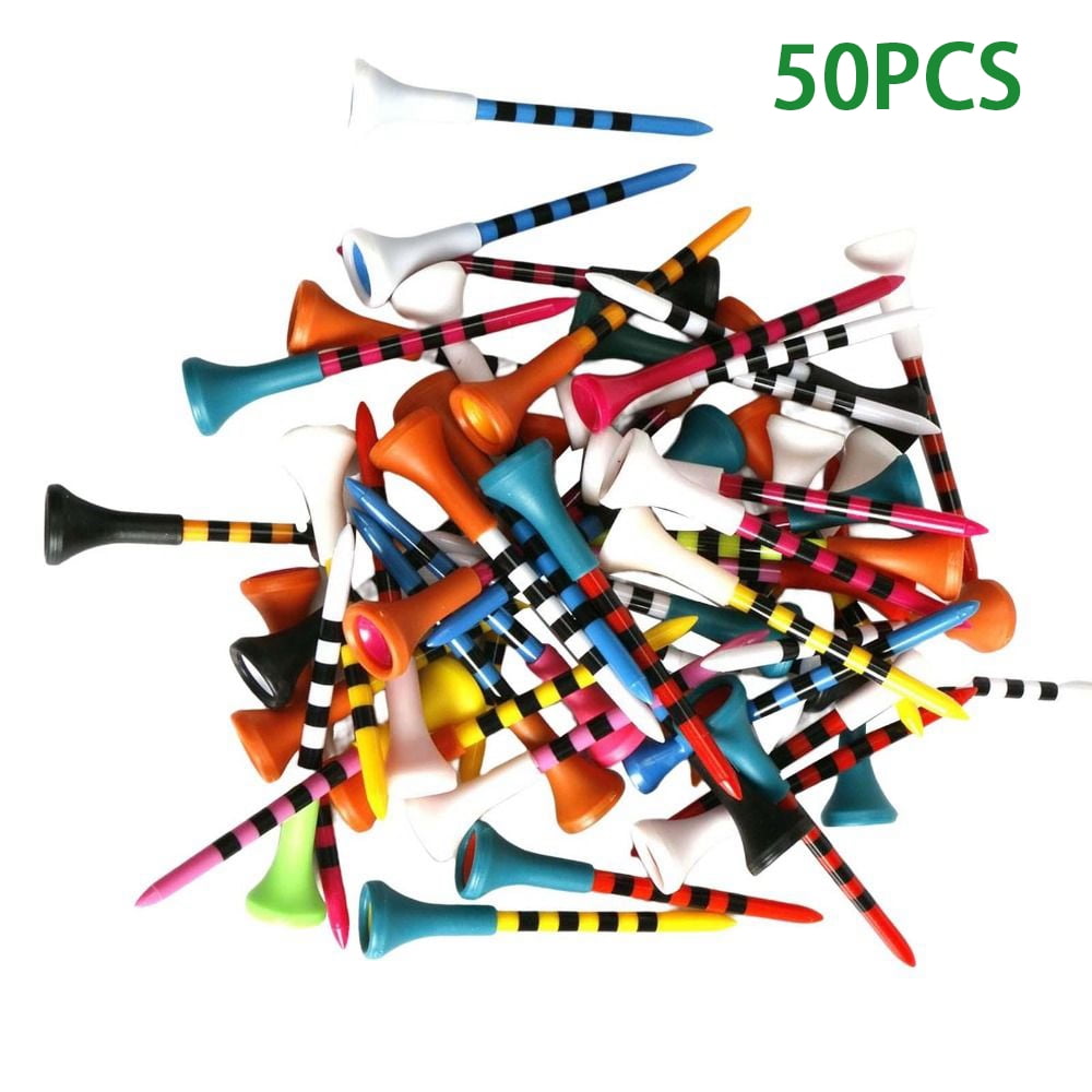 50 Pcs Upgrade Unbreakable 70mm/83mm Big Cup Plastic Golf Tees 3 1/4 inch Reduce Friction Side ...