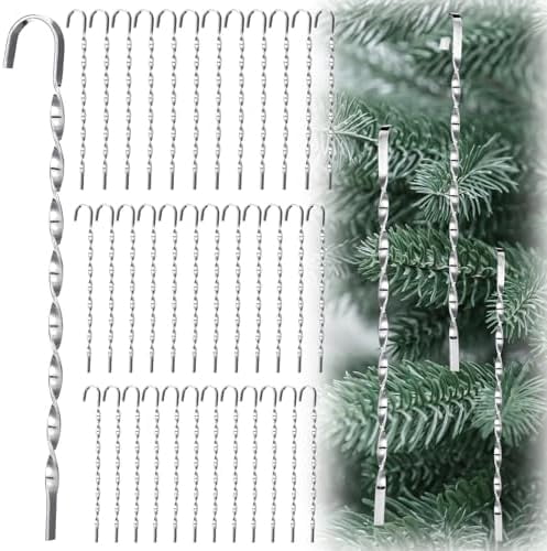 50 Pcs Victorian Christmas Tree Metal Tinsel 9.8, 7.9, 5.9 Inch Vintage ...