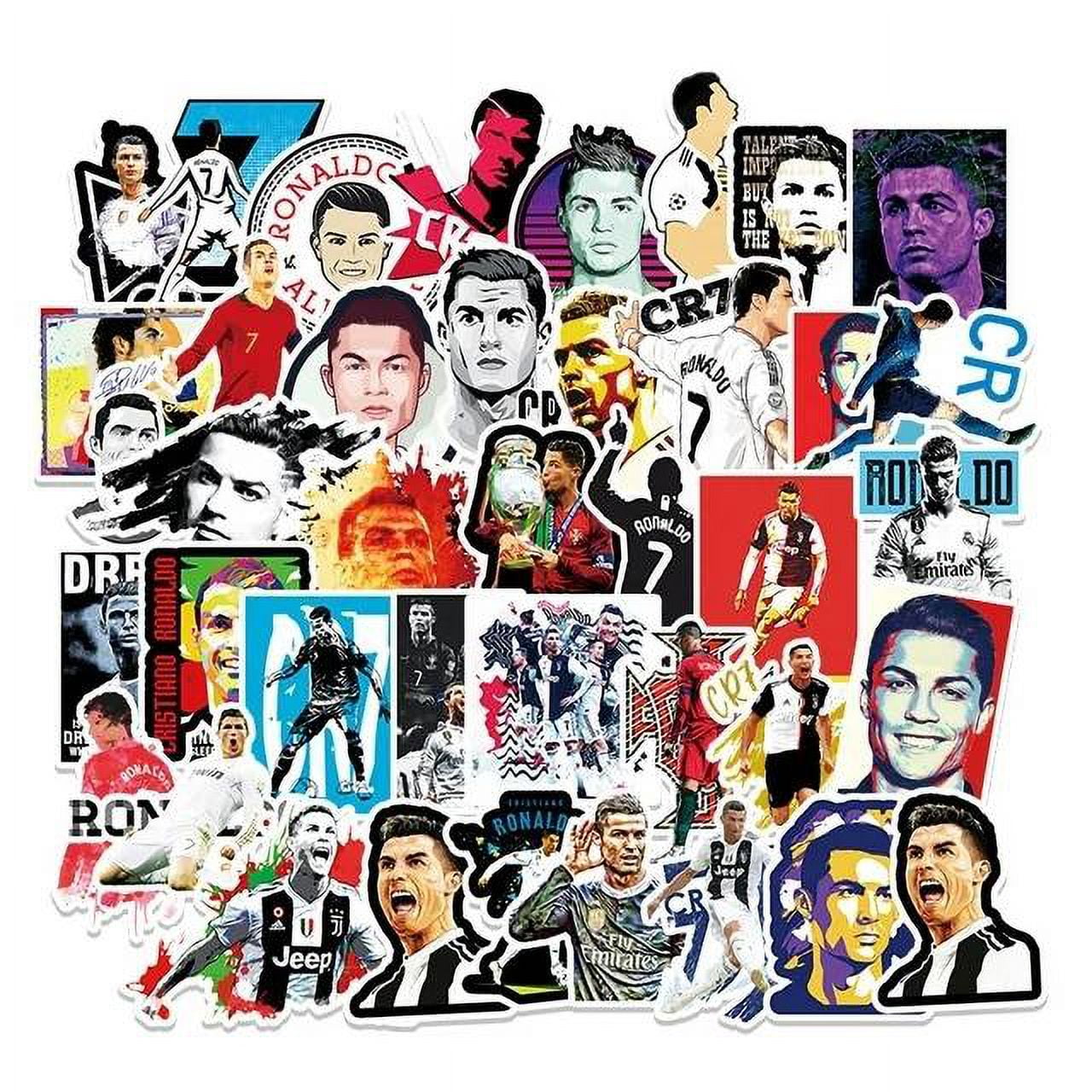 50 Pcs Vinyl Sticker of Ronaldo for Soccer Lovers Waterproof Stickers ...