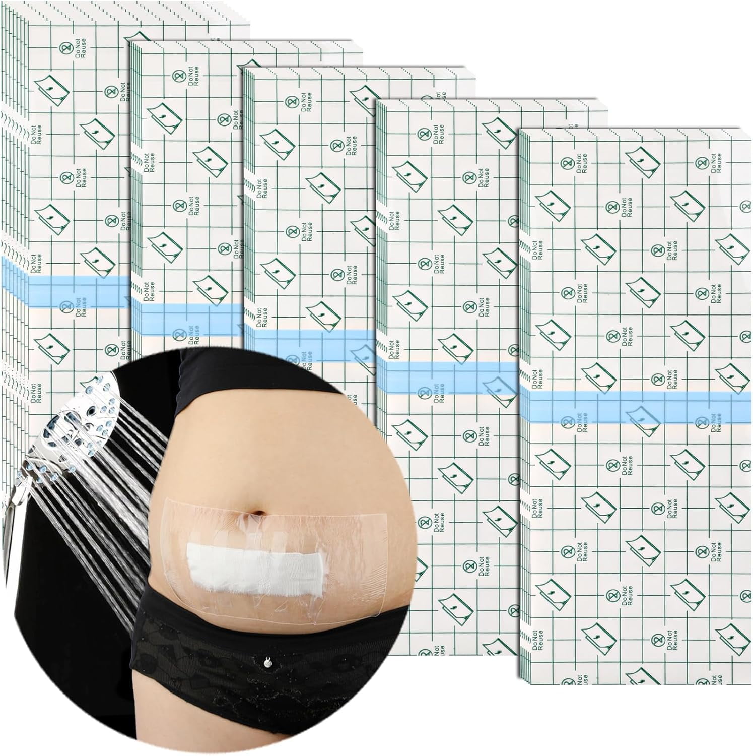 50 Pcs Waterproof Shower Protector | 4x10 Inch Knee Replacement Surgery ...