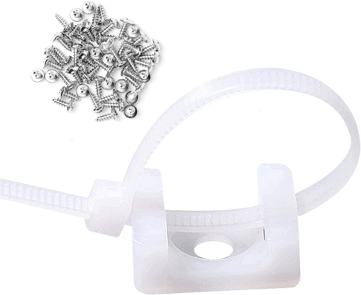 50 Pcs White Cable Tie Base Saddle Type Mount Wire Holder, Cable Zip ...