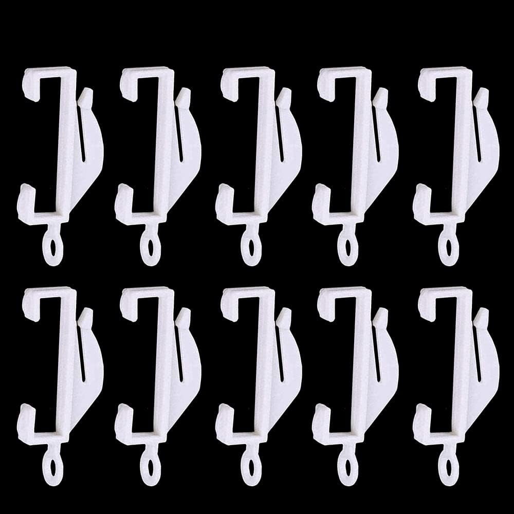 50 Pcs White Curtain Hooks Curtain Rail Track Glider Hooks Curtain Rail ...