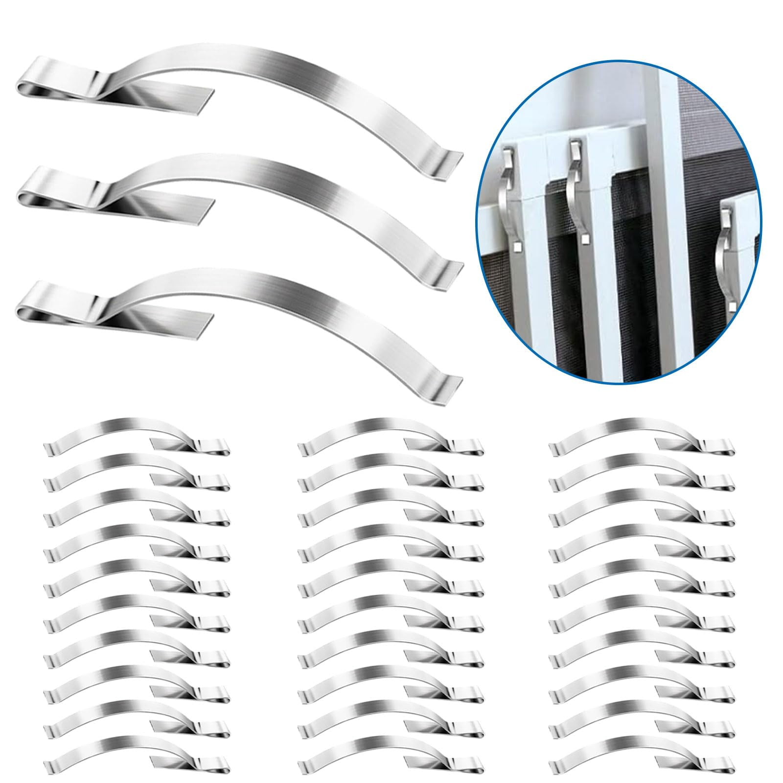 50 Pcs Window Screen Tension Spring Corner Mount Flat Window Spring ...