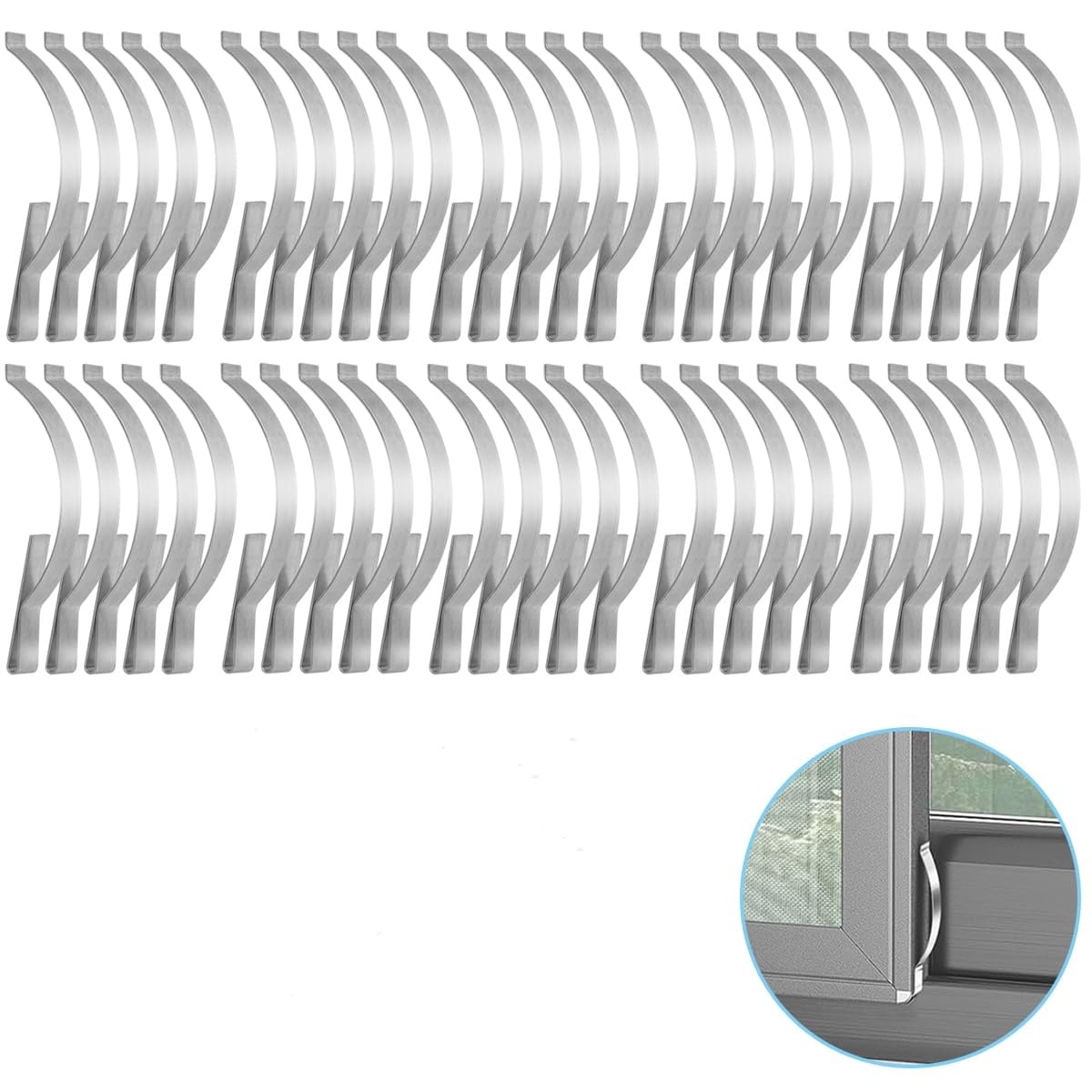 50 Pcs Window Screen Tension Spring, Stainless Steel Corner Mount Flat ...