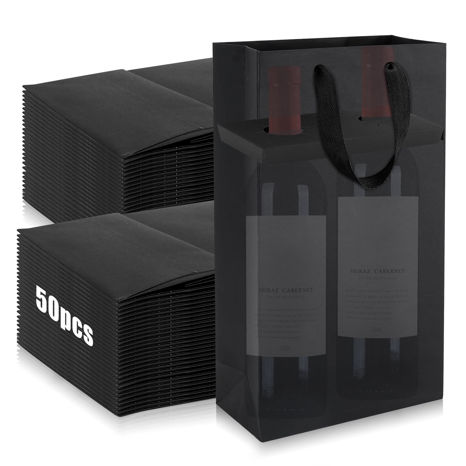 50 Pcs Wine Gift Bags for 2 Wine Bottles, Wine Bag Bulk, Wine Bottles ...