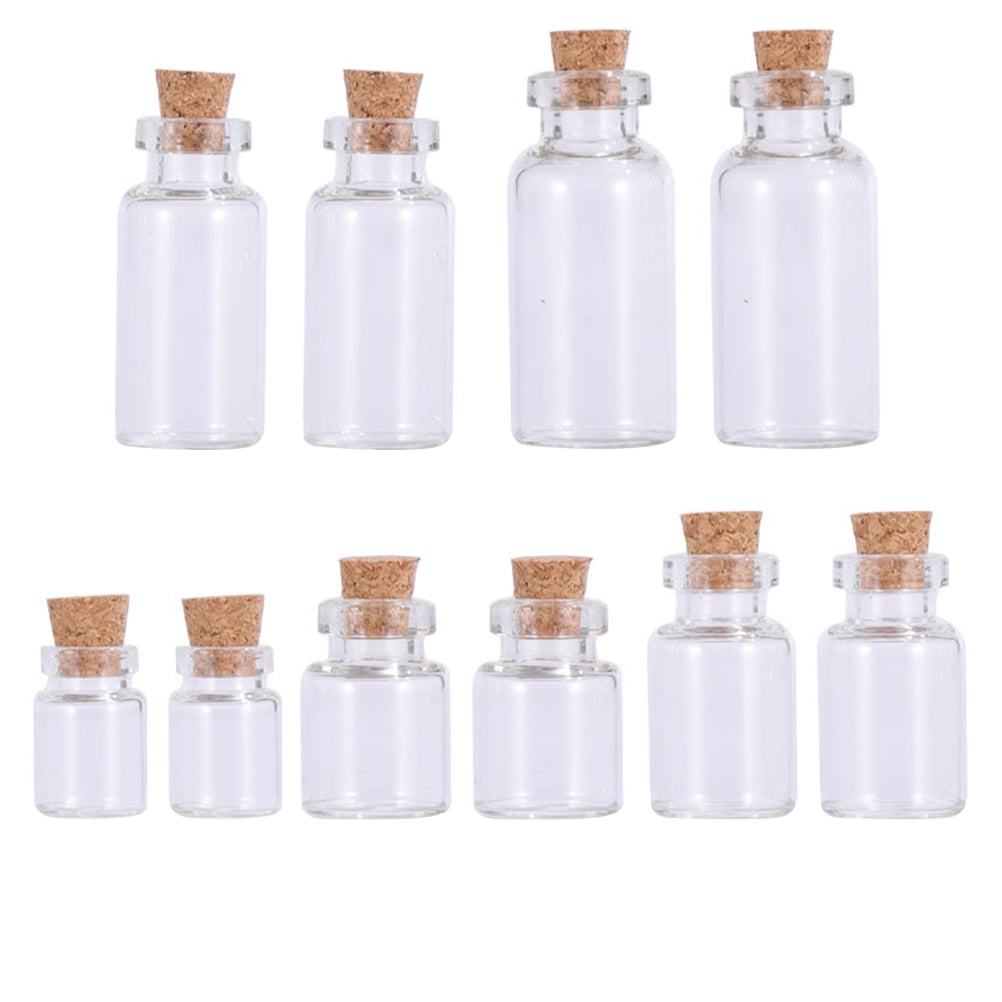 50 Pcs Wishing Bottle Craft Tiny Vials with Cork White Common Glass ...