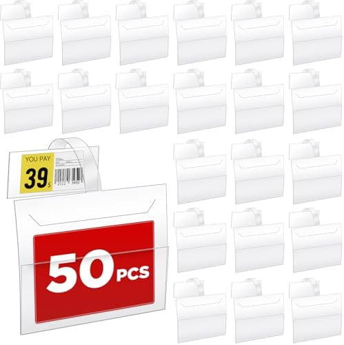 50 Pcs Wobbler Shelf Label Holder Shelf Edge Price Channel Sign Holder ...