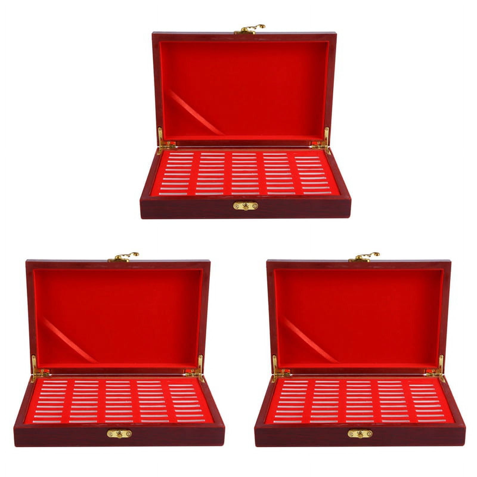 50 Pcs Wood Coin Storage Case Holder Commemorative Box - Walmart.com
