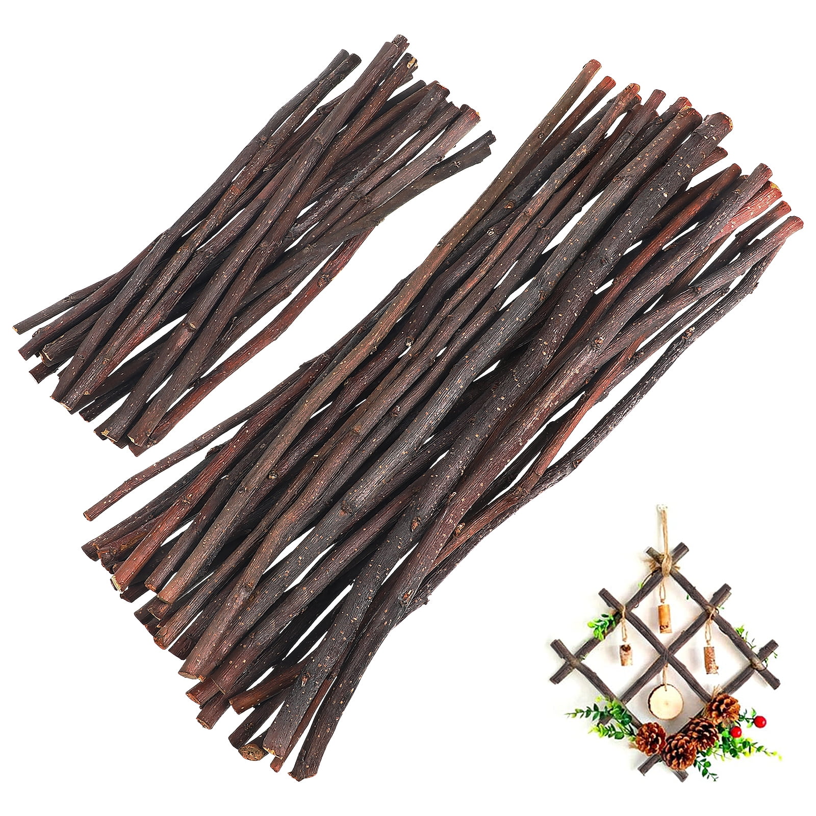 50 Pcs Wood Sticks Twigs For Crafts Wood Craft Sticks Log Sticks Long ...