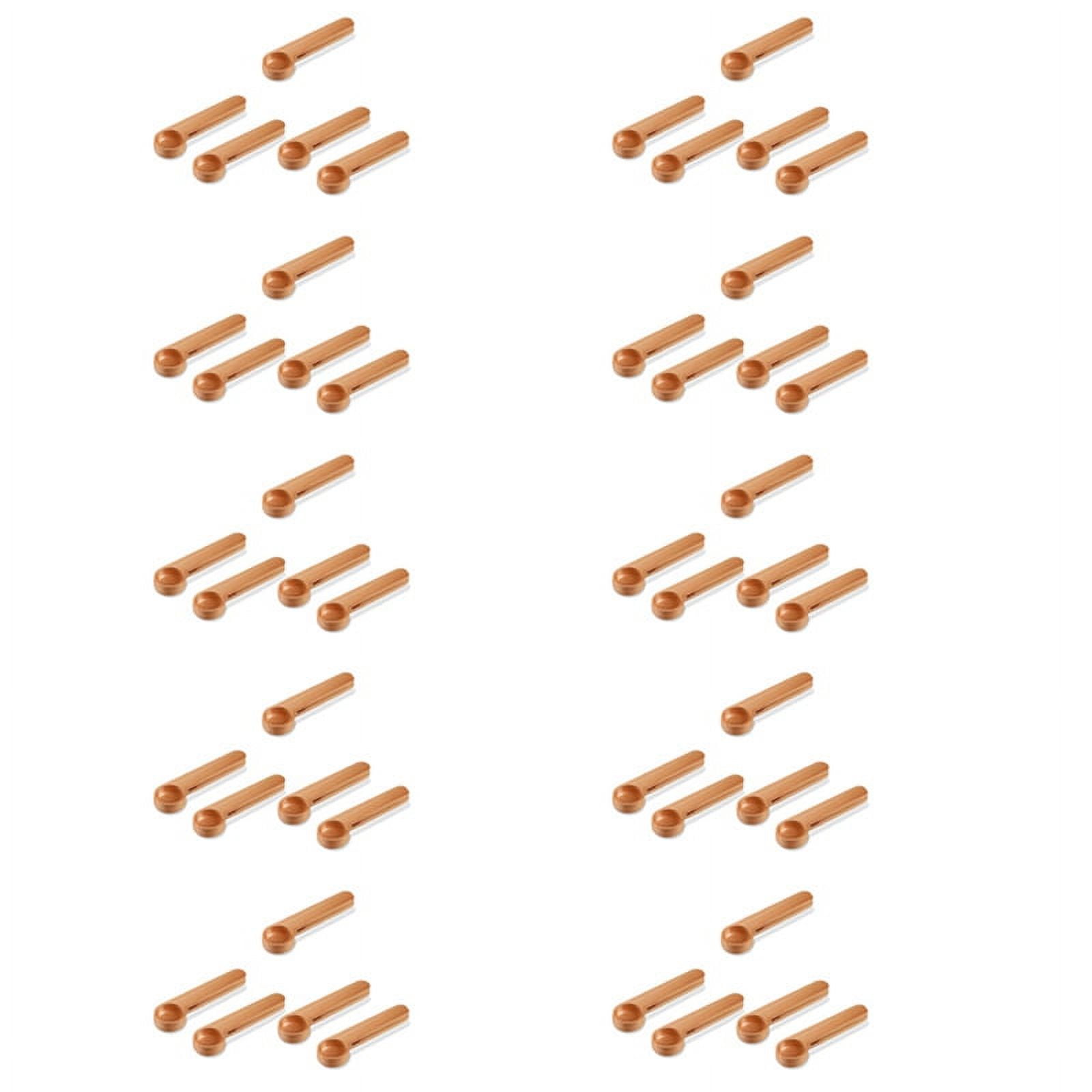 50 Pcs Wooden Coffee Scoop and Bag Clip Measure Spoon 2-In-1 Bags ...