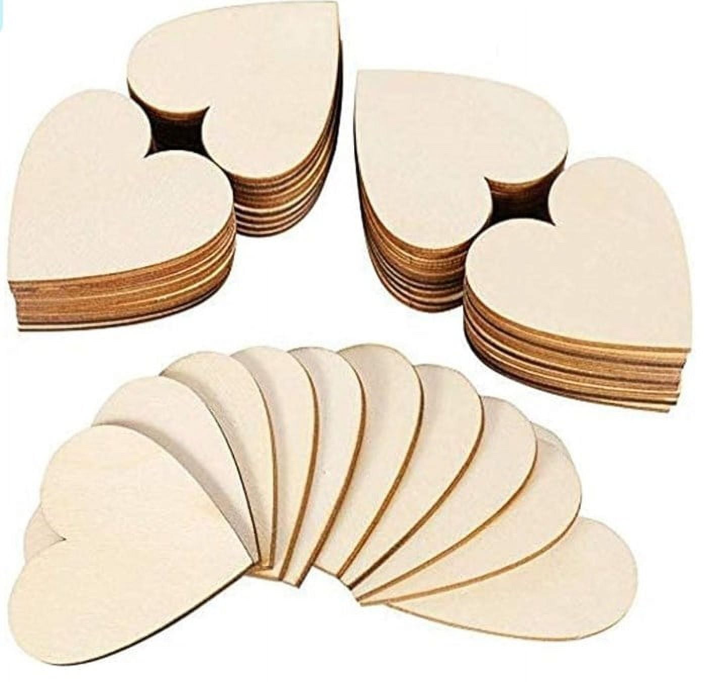 Romansa 50 Pcs Wooden Hearts, Craft Decorations, Smooth Polished, DIY ...