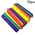 50 Pcs Wooden Ice Pop Sticks, DIY Safe Popsicle Sticks with Holes for ...