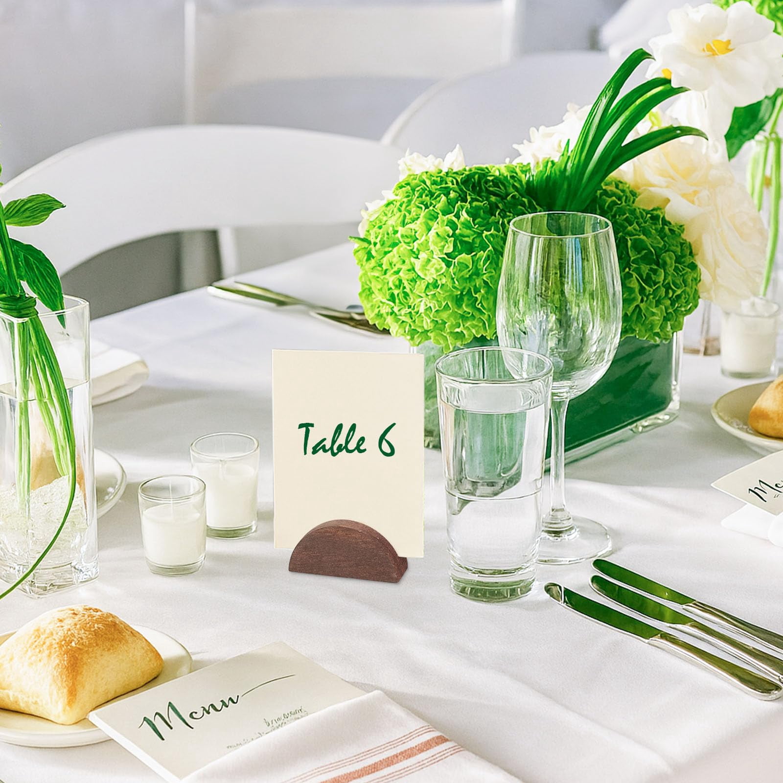 50 Pcs Wooden Table Number Stands Semicircular 1 Pack - Walmart.com