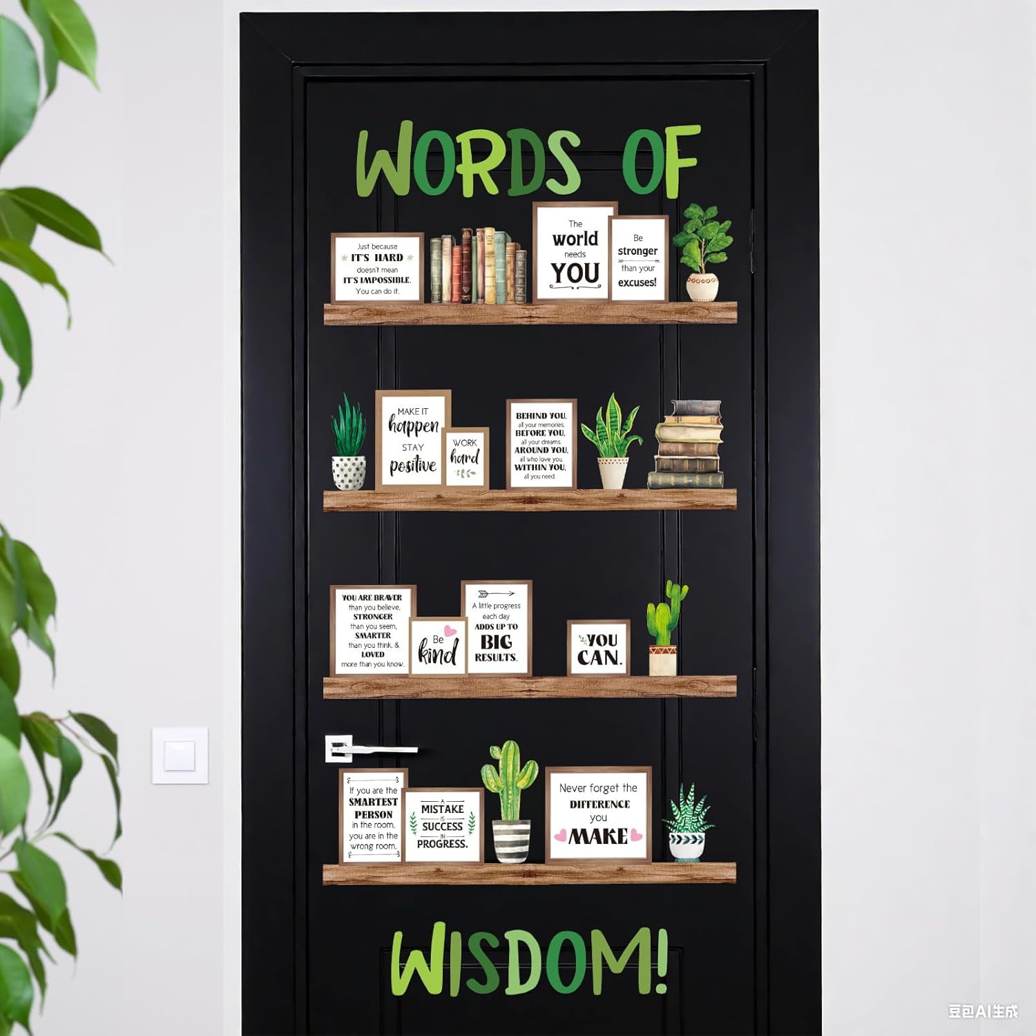 50 Pcs Words of Wisdom Classroom Door Decor Bulletin Board Set ...