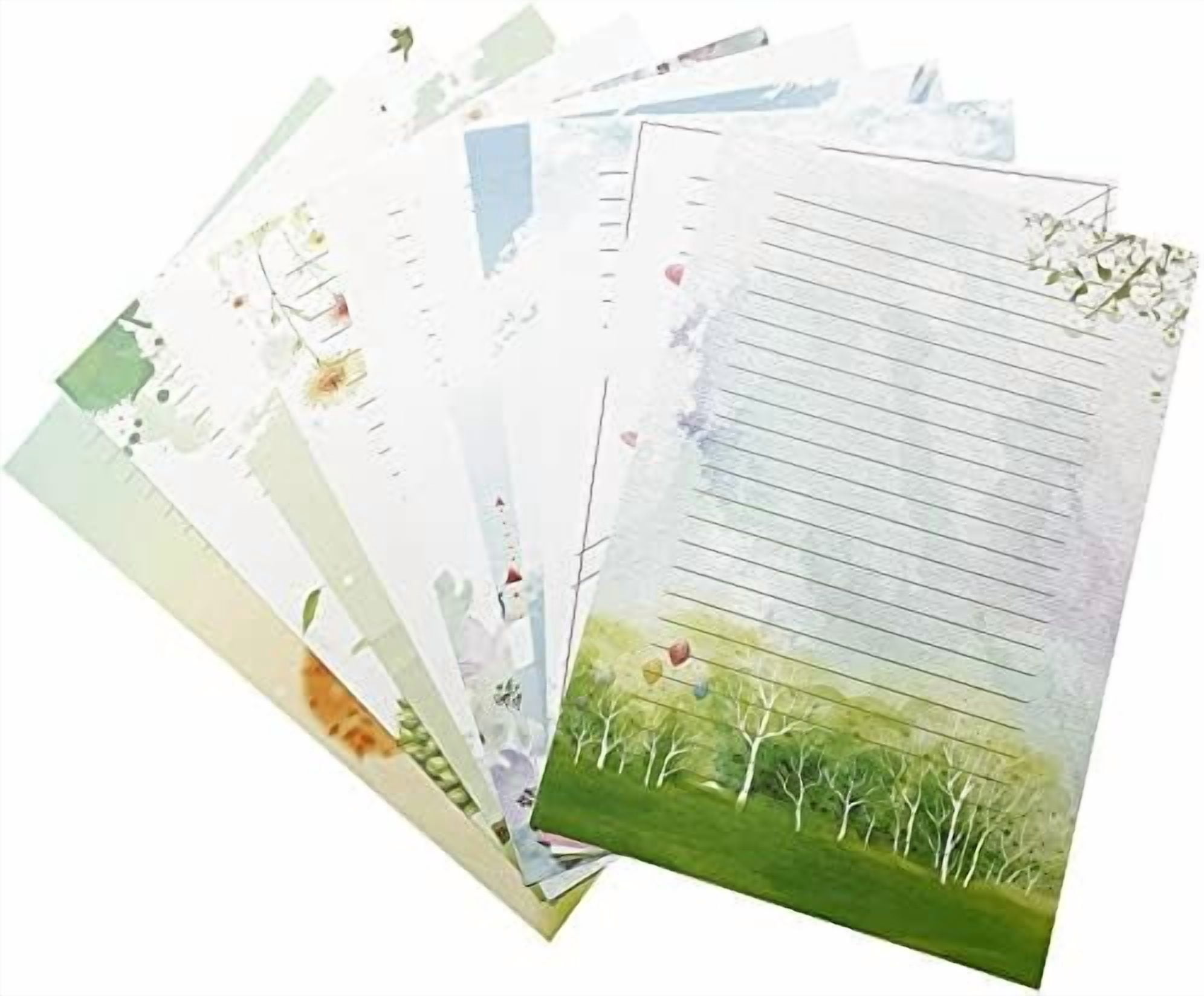 50 Pcs Writing Stationery Paper Set, Lined Stationery Paper for Writing ...