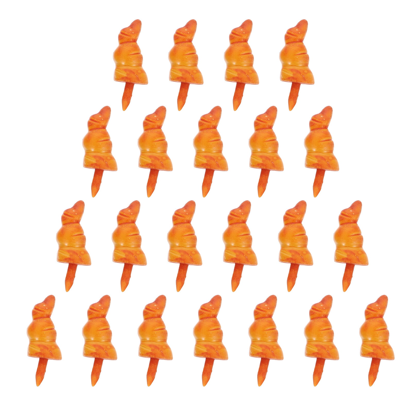 50 Pcs Xmas Toy Plastic Christmas Dolls Nose Craft DIY Orange Snowman ...