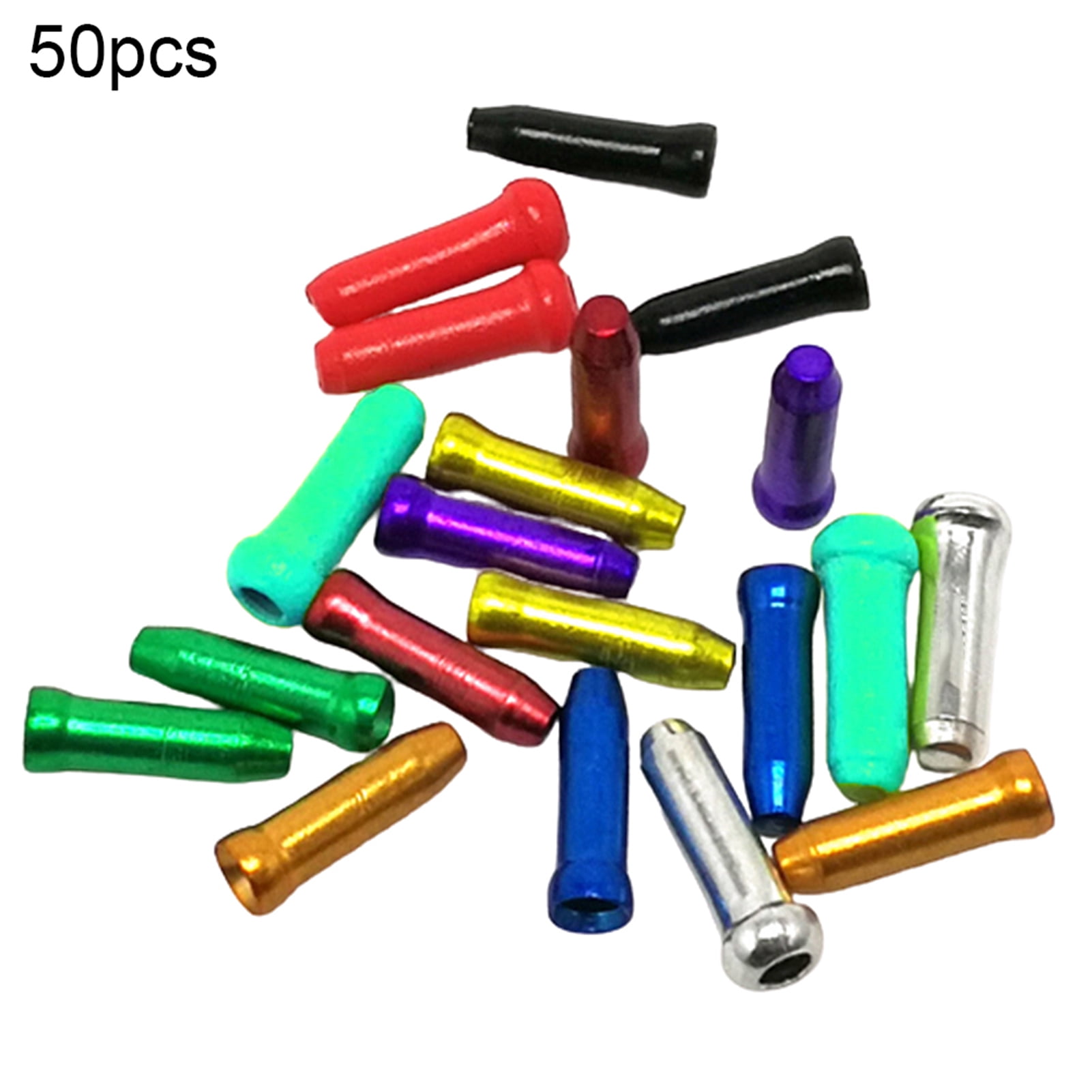 50 Pcs/lot Aluminium Alloy Bicycle Cable End Caps Bike Brake Derailleur ...