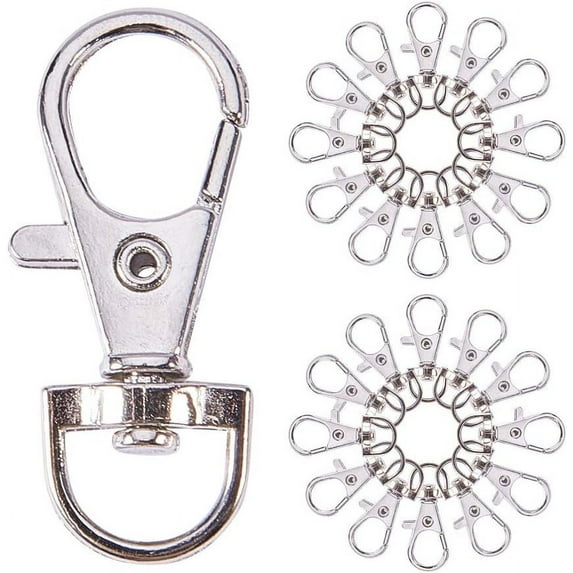 50 Pcsron Lobster Claw Clasps Swivel LanyardsTrigger Snap Hooks Strap 35x13mm for Keychain DIY ...