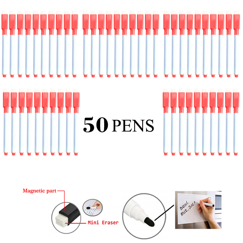 50 Pens/Box 8 Colors Whiteboard Dry Erase Marker Water Colour White ...