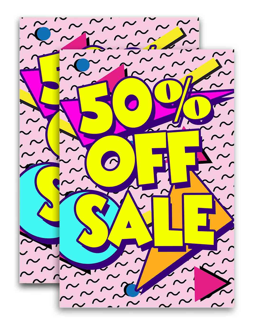 50 Percent Off sale (24" X 36") Vinyl Decal Only (Pack of 2) |Sign ...