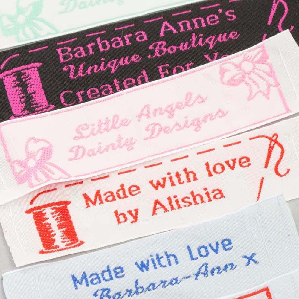 50 Personalized 100% Woven Sewing Labels 1" Wide - Made by staple ...