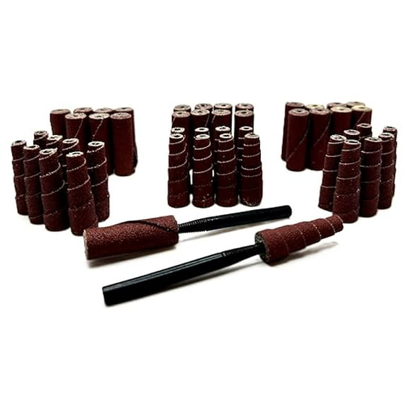 50 Piece Abrasive Sanding Cartridge Spiral Roll Sander Kit, Mini Cone ...