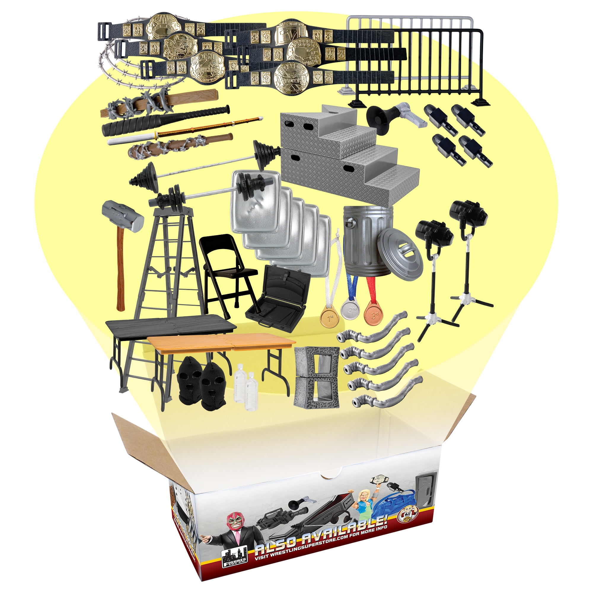 Figures Toy Company's 50-Piece WWE Wrestling Action Figures Accessory ...
