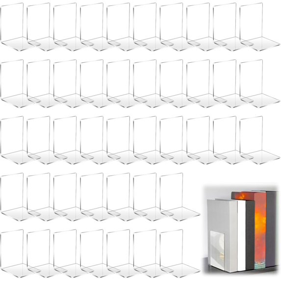 50 Piece Acrylic Bookends Bulk Heavy Duty Clear Book Stoppers for ...