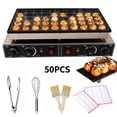 50-Piece Baking Kit Mini Dutch Pancake Maker, Silver Stainless Steel ...