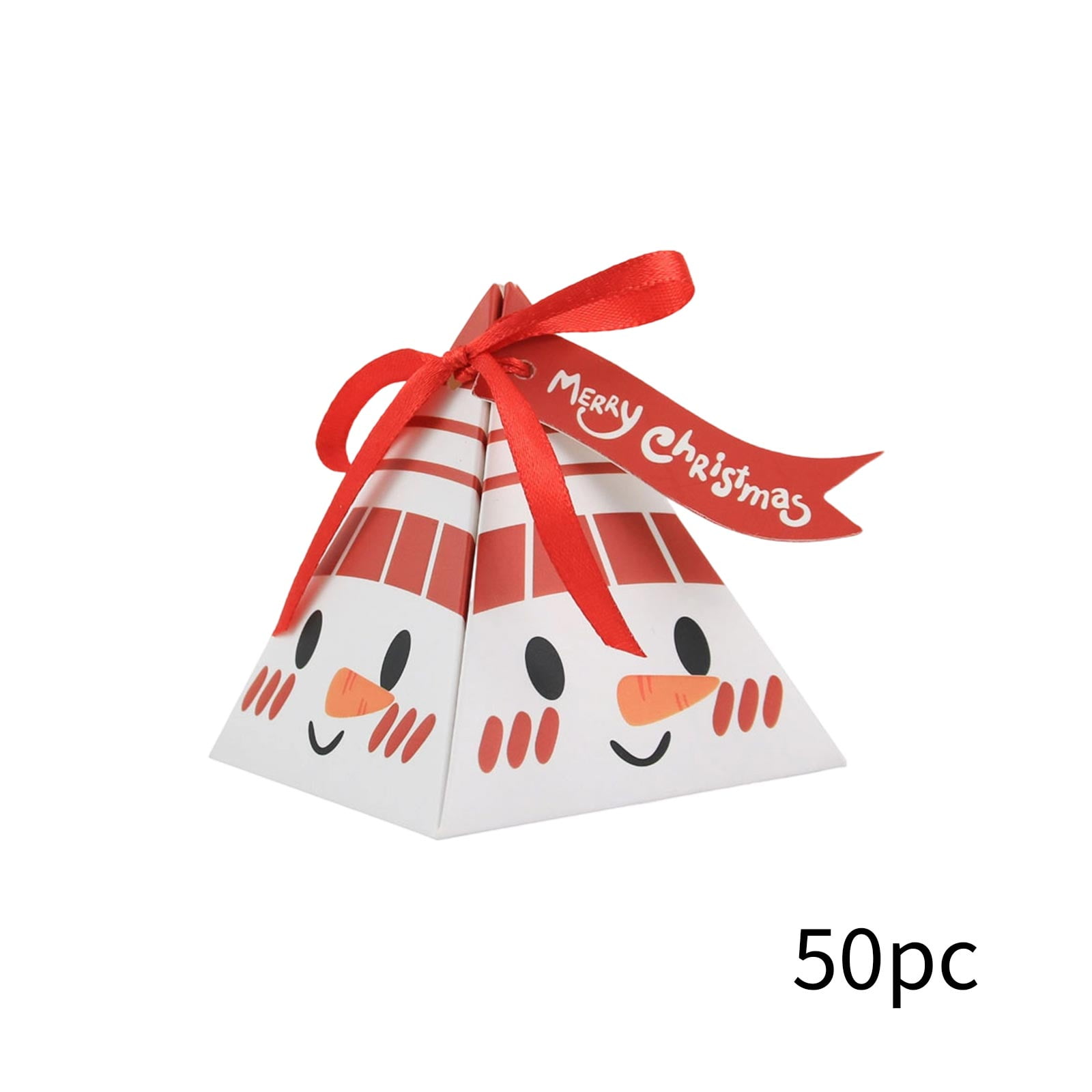 50-Piece Christmas Triangular Gift Box Paper Carton For Small Candies ...