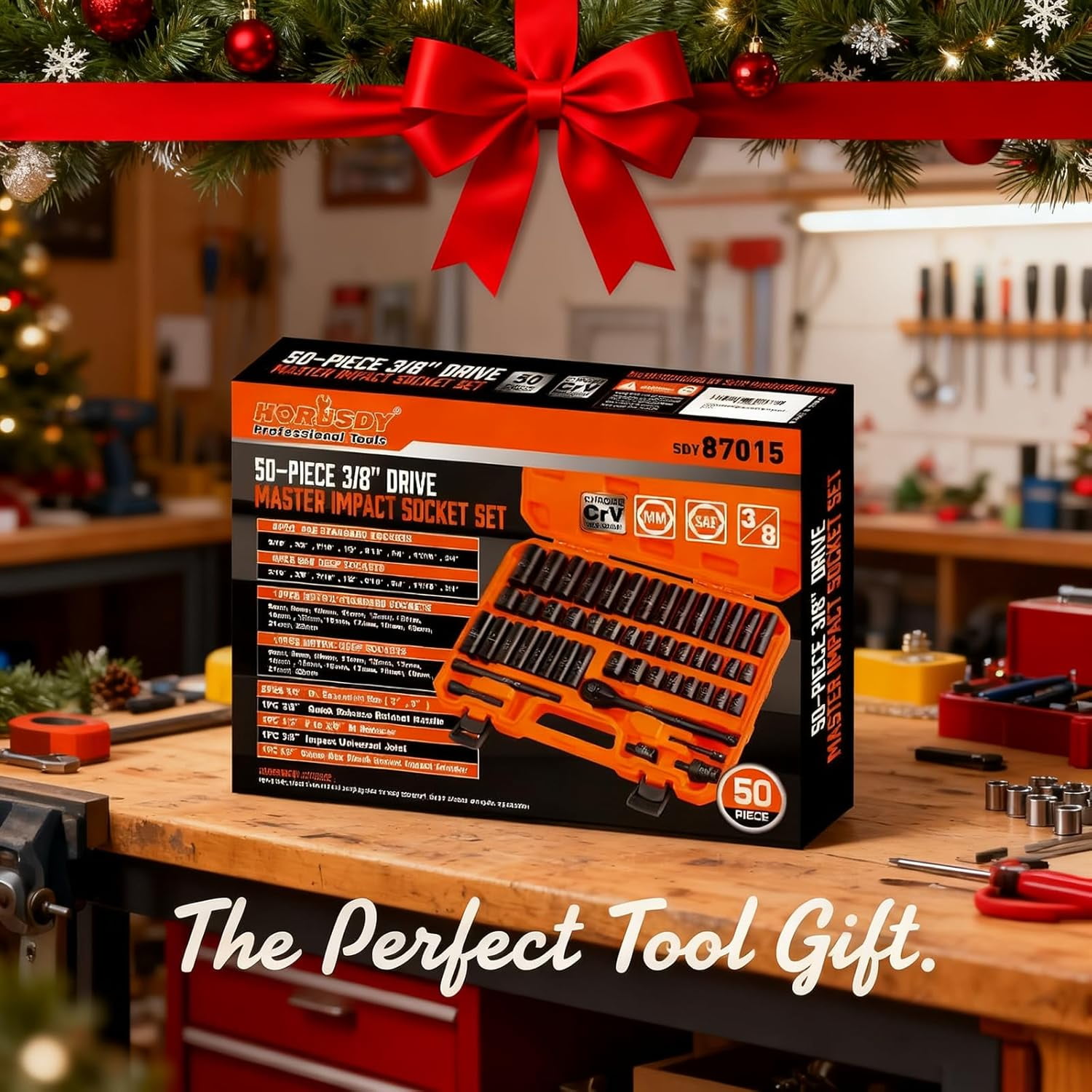 50-Piece Master 3/8" Drive Impact Socket Set - Walmart.com