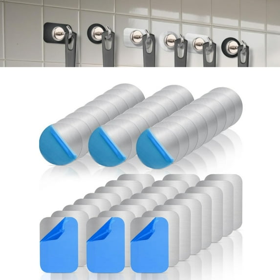 50-Piece Metal Plate Set,Thin Adhesive Sheets Round and Rectangular ...