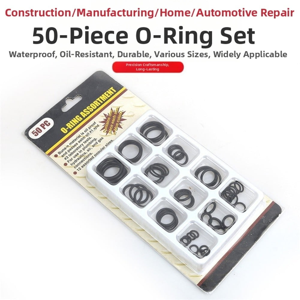 50 Piece O Ring Assortment Set Buna N Material Plumbing Hydraulic Air ...