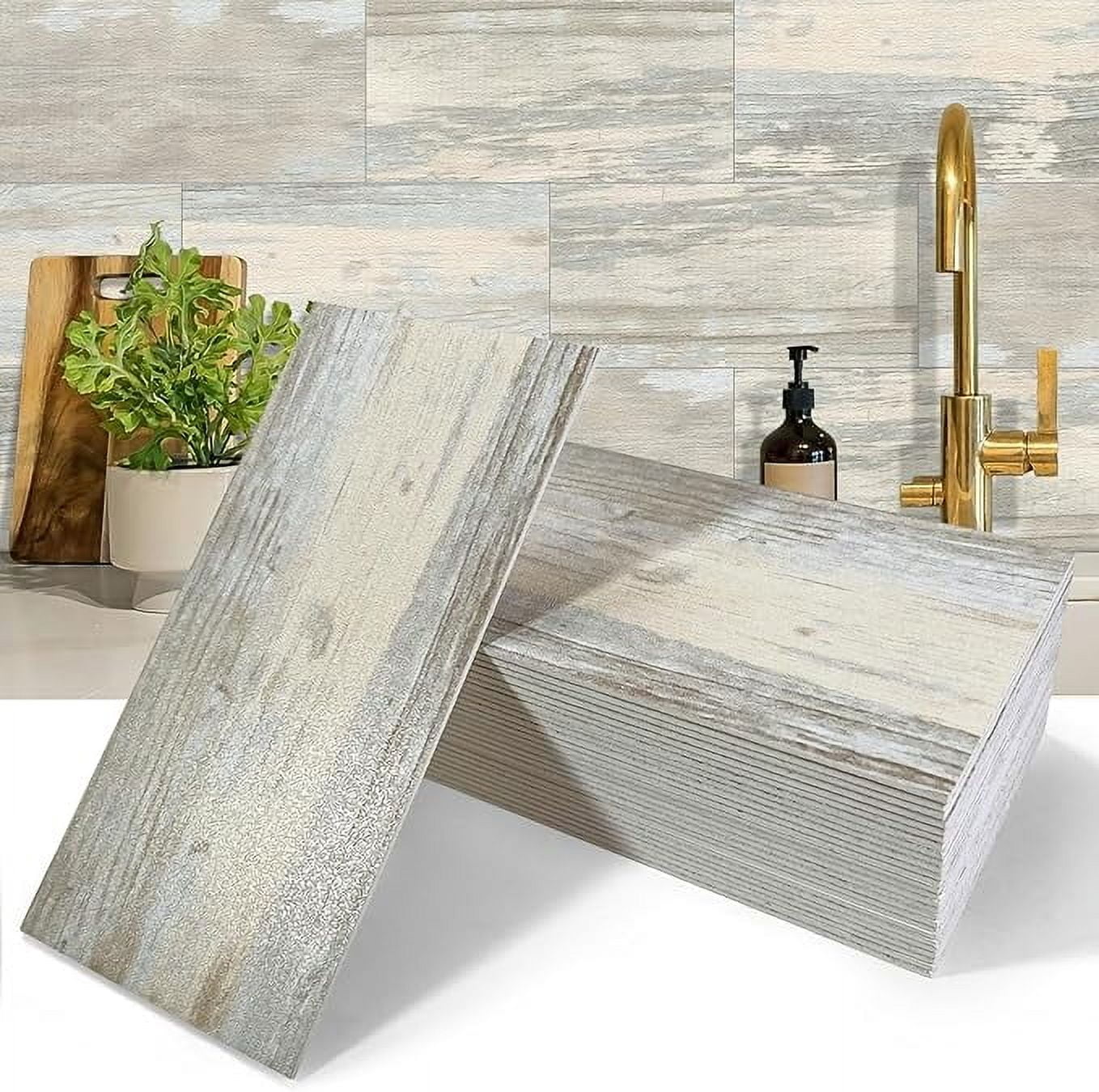 50-Piece PVC Subway Tile Set – 4"x8" Peel and Stick Backsplash for ...