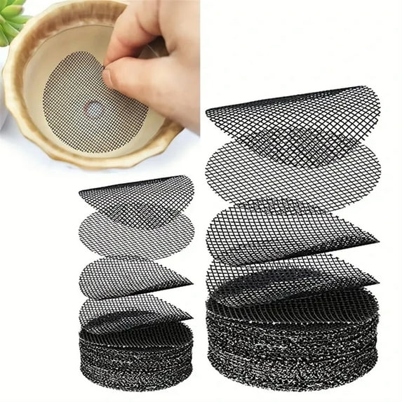 50 Piece Pot Hole Screen Mat, Round Drainage Hole Screen to prevent ...