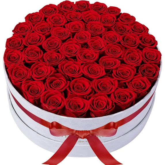 50 Piece Roses in a Velvet Box, Flowers for Delivery, Presereved ...