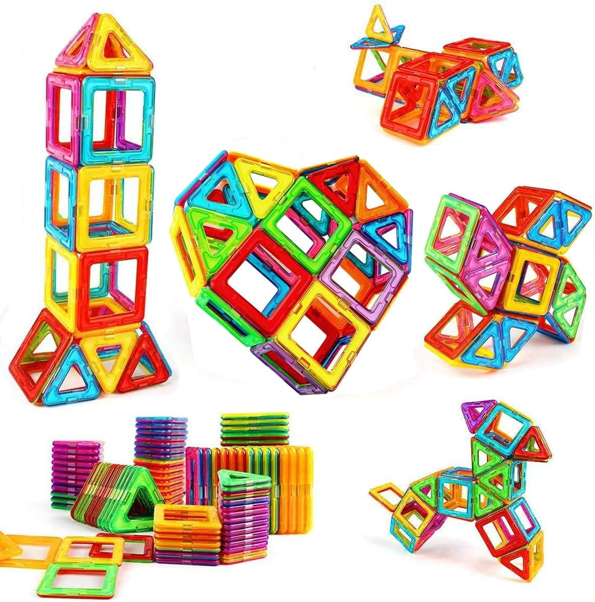 50 Piece Set Magnet Building Tiles, Magnetic Building Blocks for Kids ...