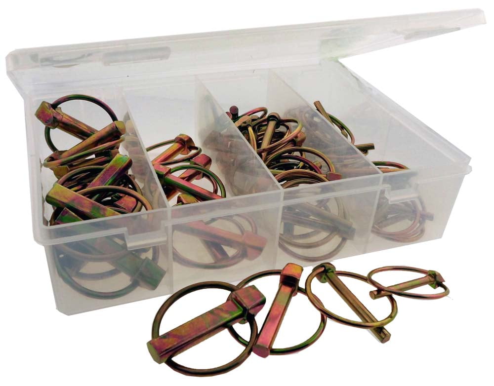 50 Piece Snapper Pins Assortment - 4 Sizes - Divided Plastic Storage ...